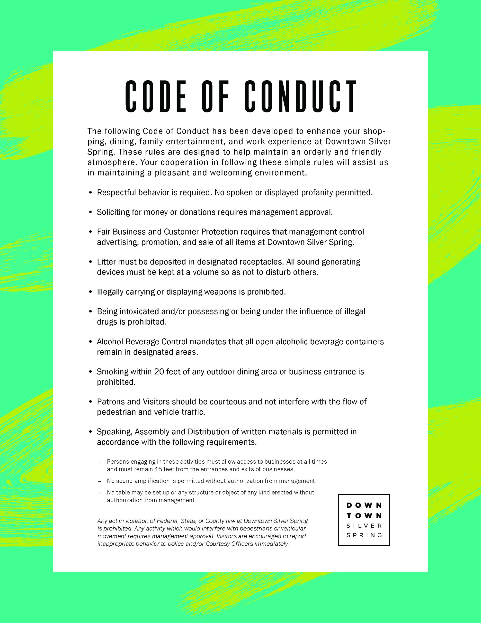 Code of Conduct | Downtown Silver Spring
